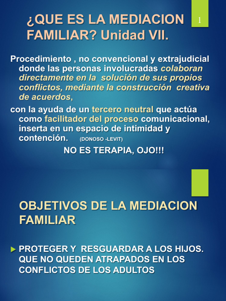 Unidad VII. PRINCIPIOS DE LA MEDIACION Paz Donoso, Lista 2022 | PDF