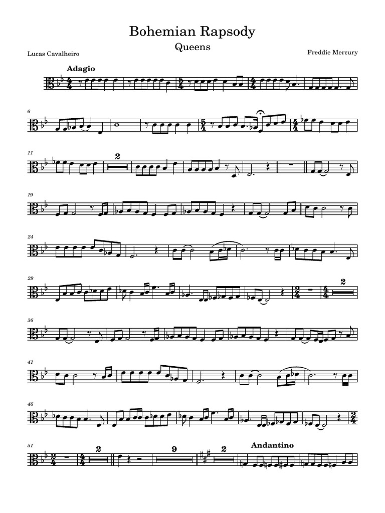 Bohemian - Rapsody For Viola | PDF