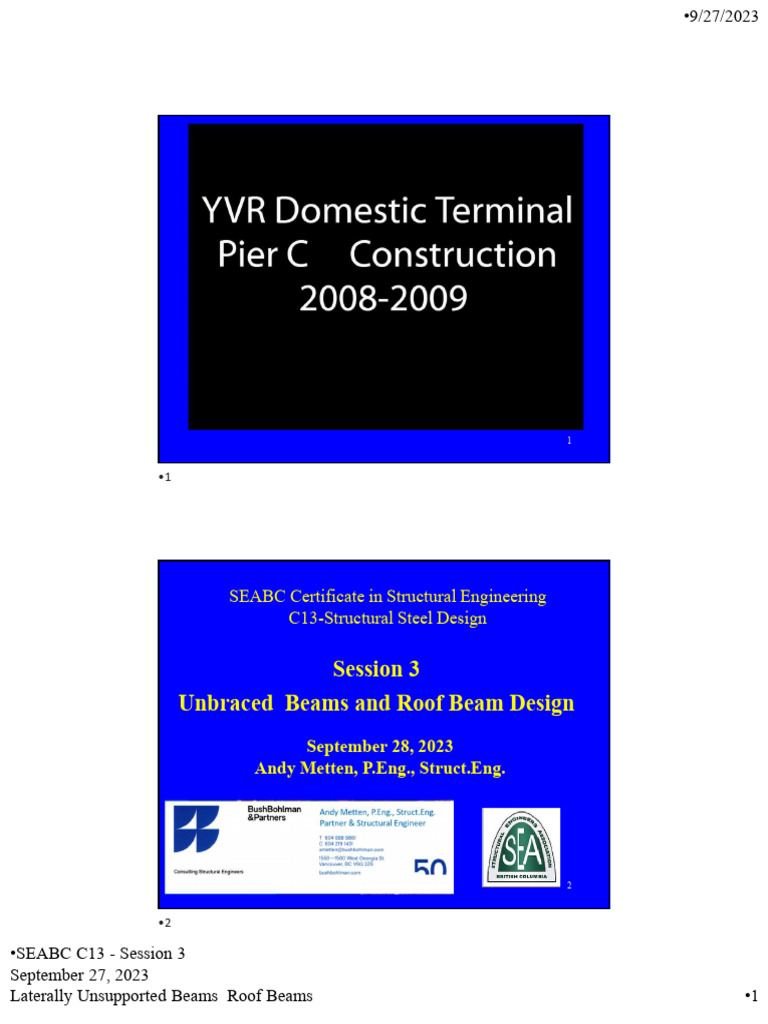 68 36 299-1-SEABC C13 2023 Session3 UnbracedBeams Roof Beams 2PerPageColor | PDF | Beam ...