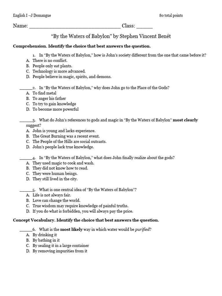 Babylon Test | PDF | Narration