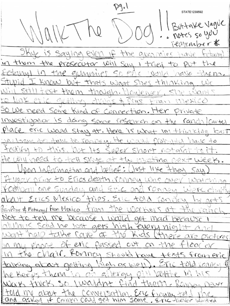 'Walk The Dog' Letter by Kouri Richins | PDF