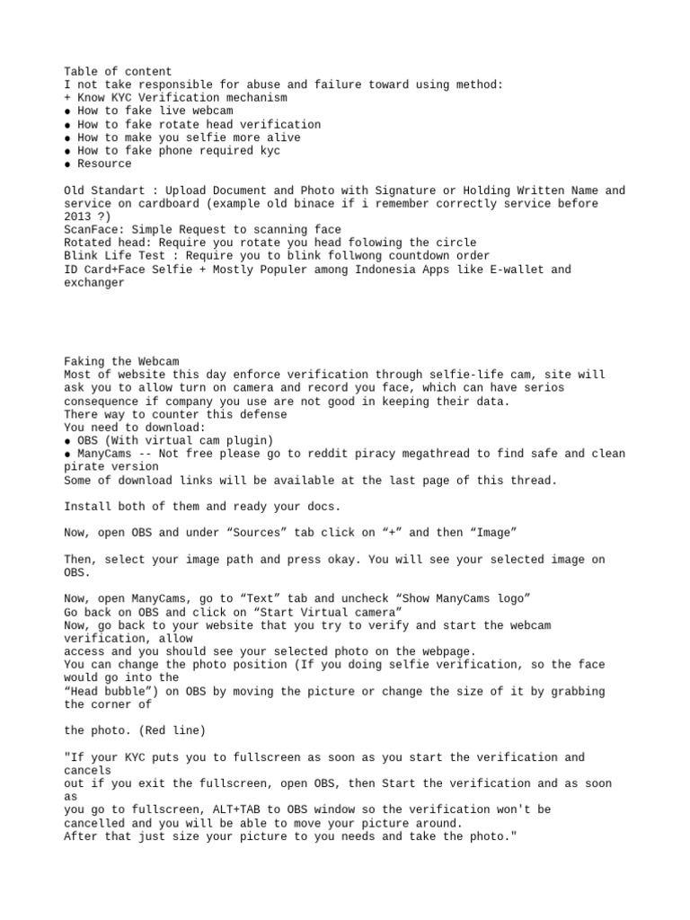 Easily Bypass Kyc Verification | PDF | Selfie | Android (Operating System)