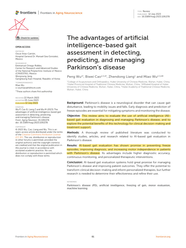 The Advantages Of Artificial Intelligence Based Gait Assessment In Detecting Predicting And