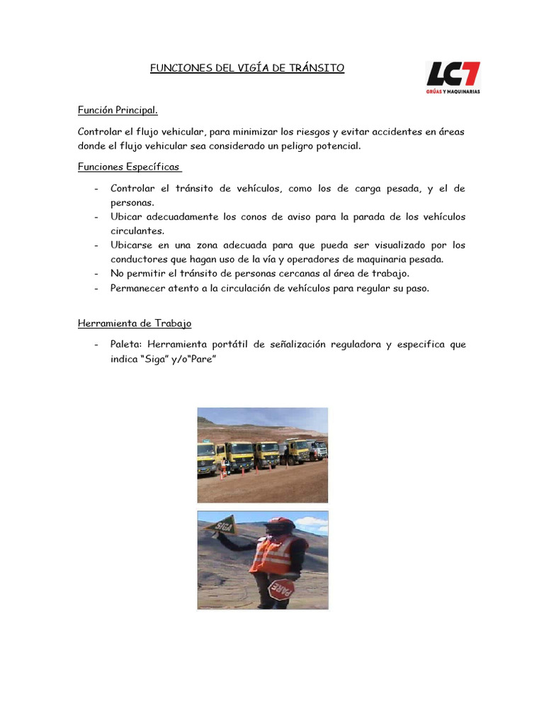 Funciones Del Vigía de Tránsito | PDF