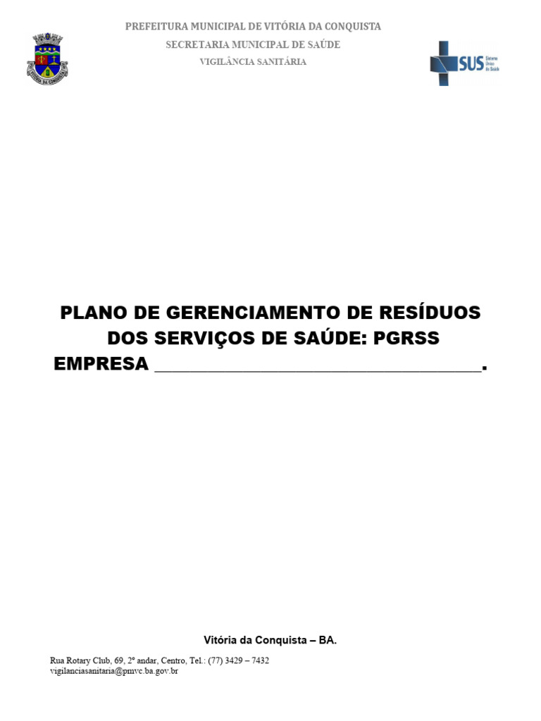 PGRSS para Farmácias e Drogarias | PDF | Desperdício | Farmacêutico