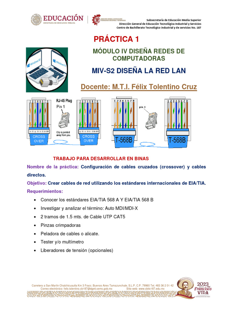 Práctica - 1 - Elaboración de Cables | PDF | Conector eléctrico | Informática