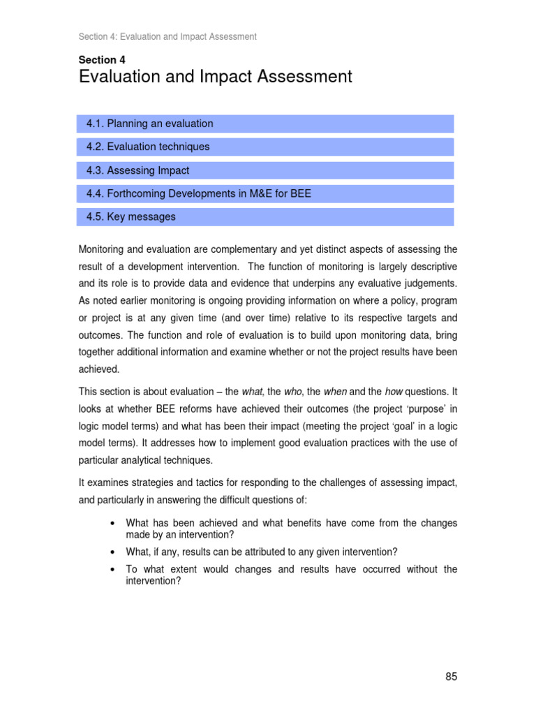 Evaluation and Impact Assessment | Download Free PDF | Evaluation | Policy