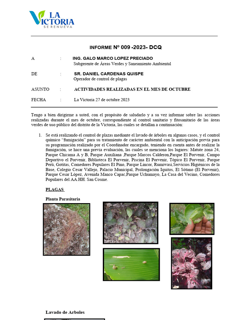 Informe 9 Daniel | PDF | Control biológico de plagas | Plaga (organismo)