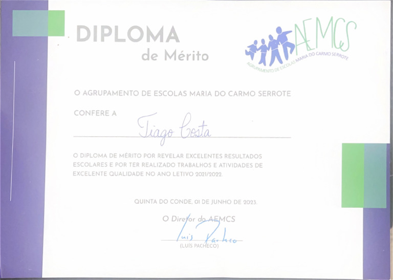 Diploma de Mérito | PDF
