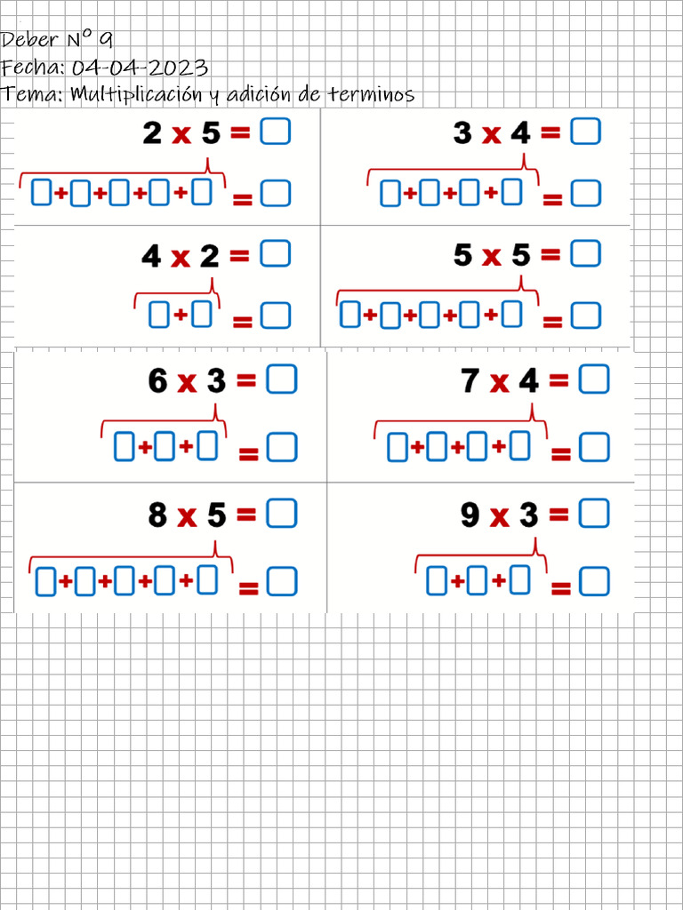 T9 - 1P-2Q Multiplicación y Adición de Terminos | PDF