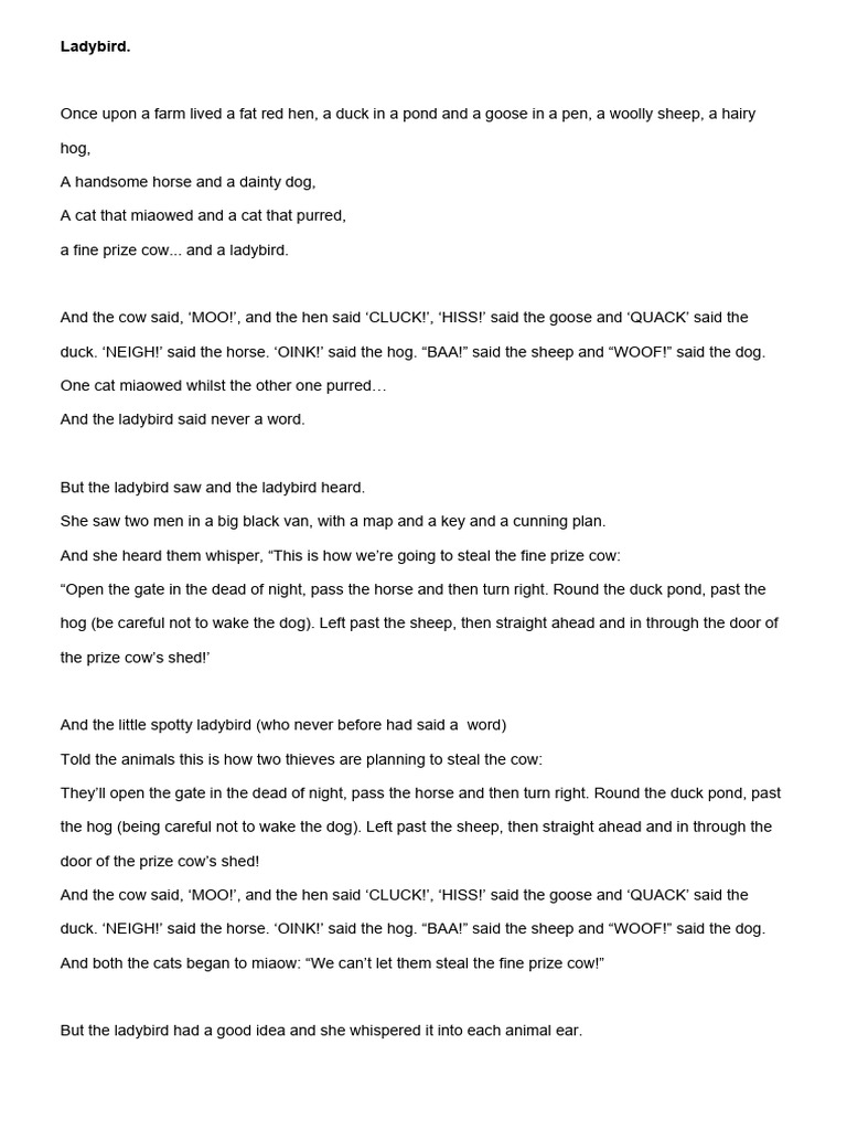 Children's Book Text - What The Ladybird Heard | PDF | Cats ...