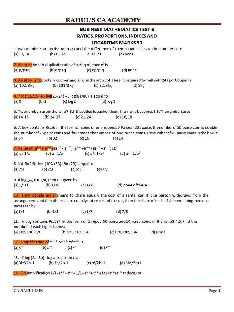6-Ratios Prop Indices Logs | PDF | Currency | Mathematics