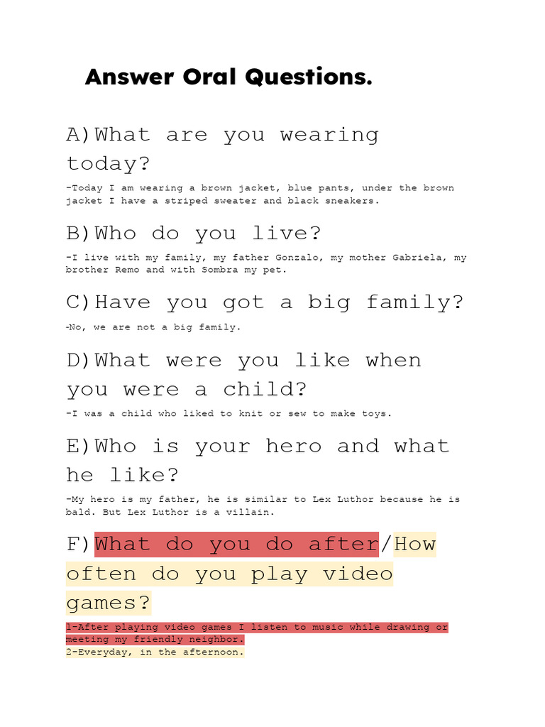 Oral of English | PDF