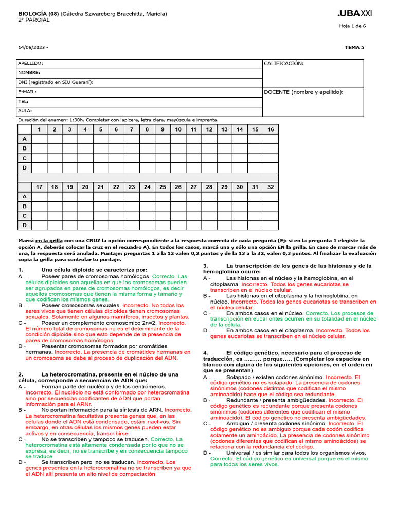 T5 2P1C 2023 ConClaves | PDF | Nucleo celular | Ribosoma