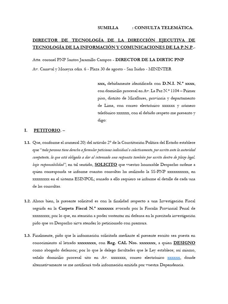 Consulta Telematica PNP | PDF | Fiscal | Justicia
