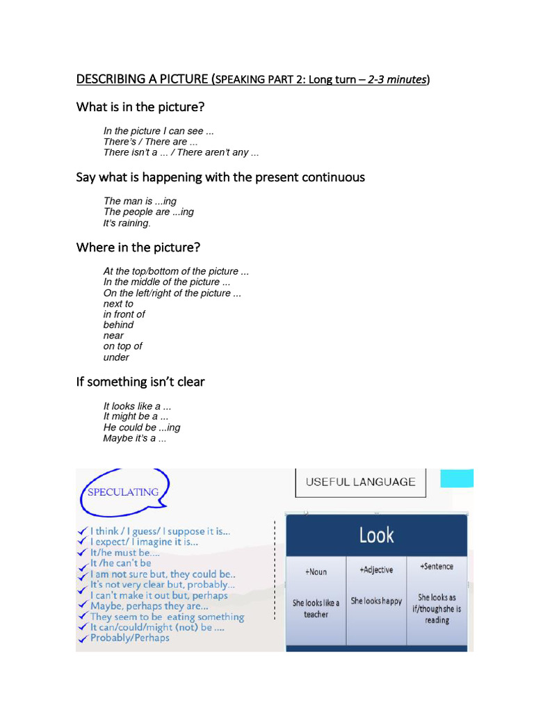 Describing A Picture | PDF
