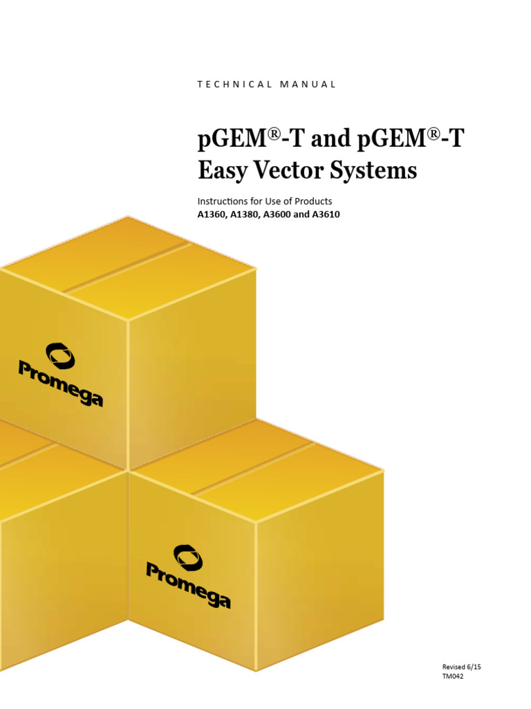 Pgem T Protocol | PDF | Polymerase Chain Reaction | Molecular Cloning