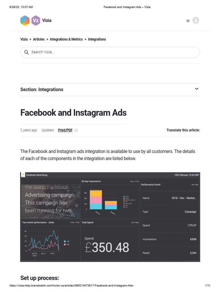 Facebook and Instagram Ads - Vizia | PDF | Facebook | Computing