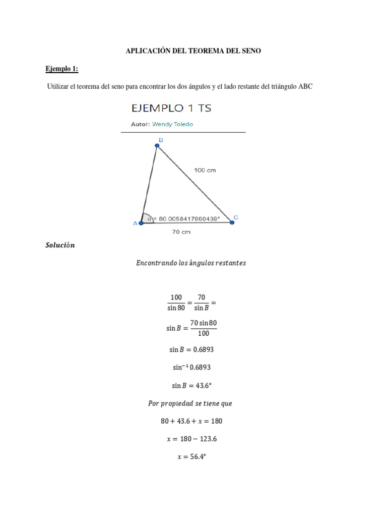 Aplicación Del Teorema Del Seno | PDF | Triángulo | Geometría