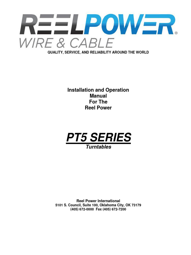 Reel Power PT5 Series Manual | PDF | Switch | Electric Motor