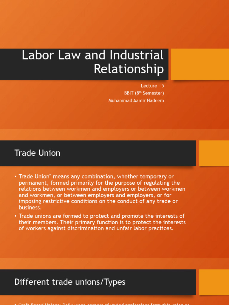 Lec-5 Ll&ir | PDF | Trade Union | Employment