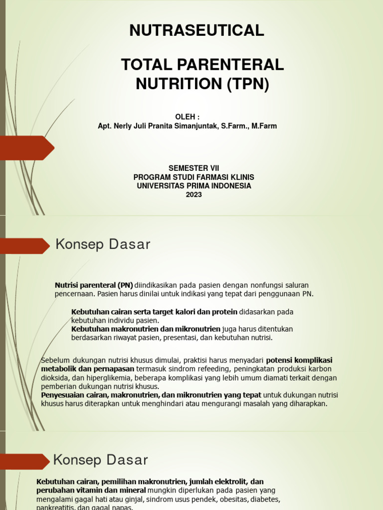 Total Parenteral Nutrition (TPN) | PDF