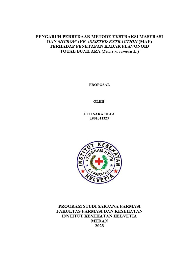 Proposal Sempro (Siti Sara Ulfa) (17!07!23) | PDF | Kesehatan Holistik ...