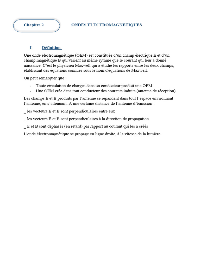 Ondes Electromagnetiques | PDF