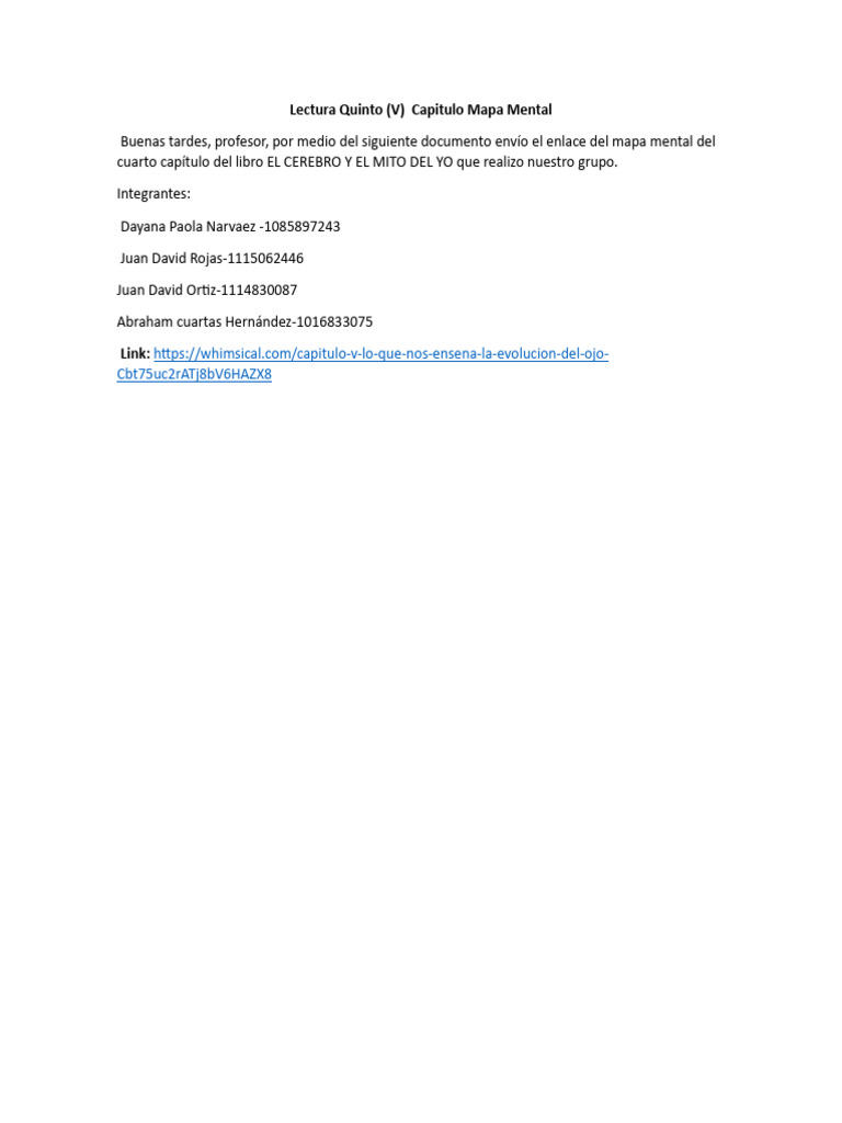 Lectura Quinto Capitulo Mapa Mental Pdf
