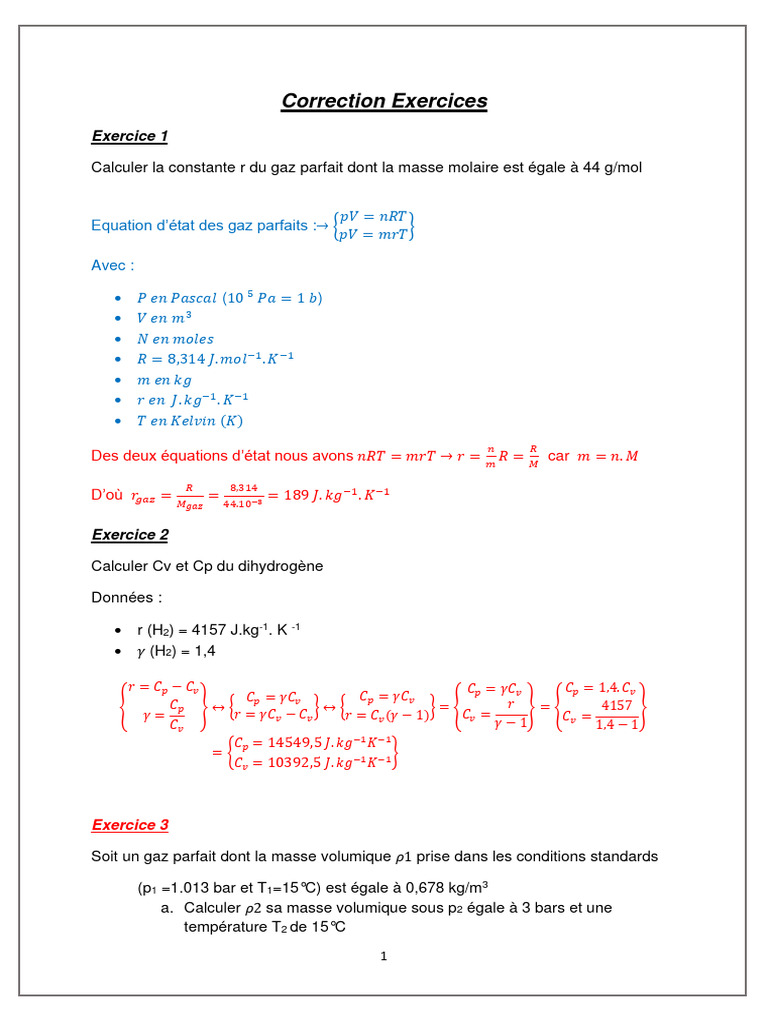 Correction Exercices Poly GP | PDF