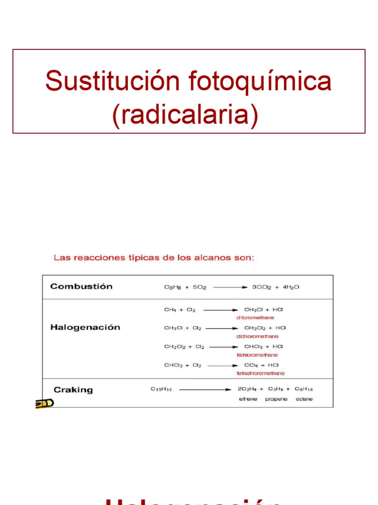 Mecanismos Sust Fotoq | PDF | Reacciones orgánicas | Reacciones químicas