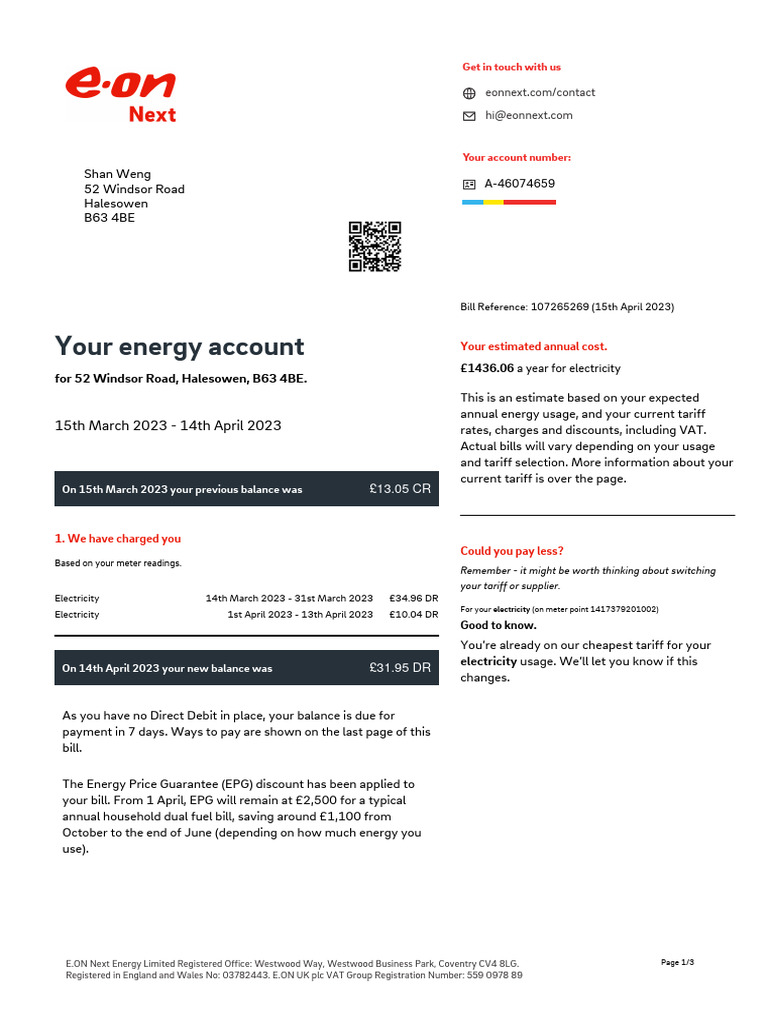 Energy Bill Summary for Homeowners | PDF
