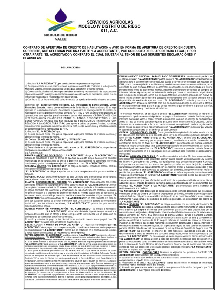 Contrato Banorte | Descargar gratis PDF | Póliza de seguros | Interés