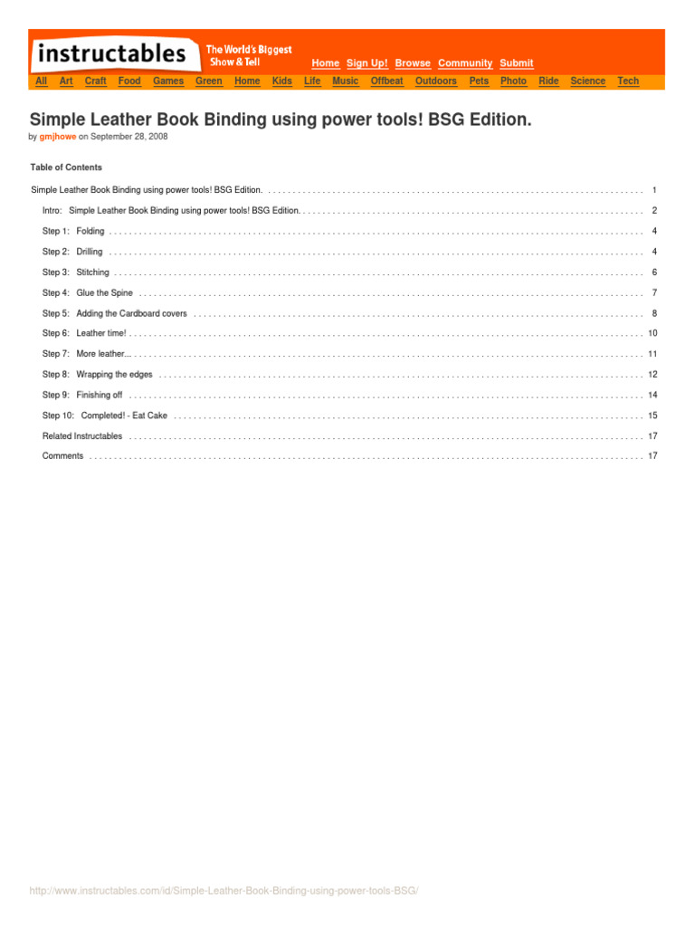 Simple Leather Book Binding Guide | PDF | Bookbinding | Books