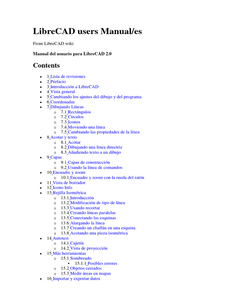 LibreCAD Users Manual | PDF | Ventana (informática) | Dibujo