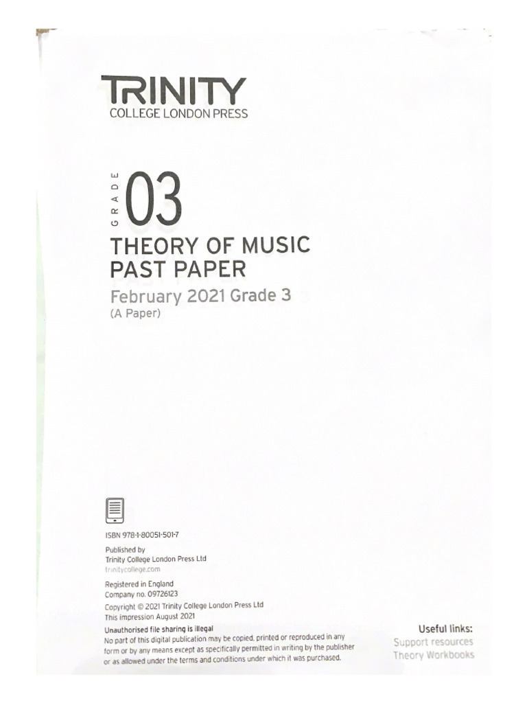 TRINITY Grade 3 Past Paper 2020 | PDF