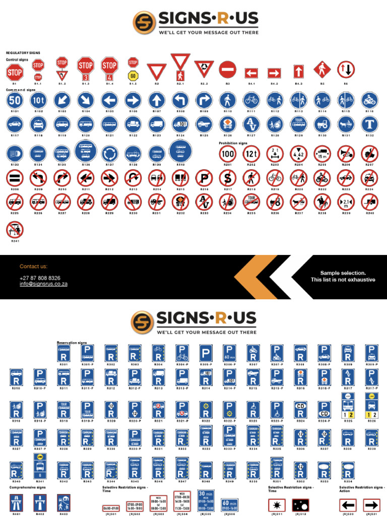 Regulatory Signs Catalogue | PDF | Bus | Vehicle Technology