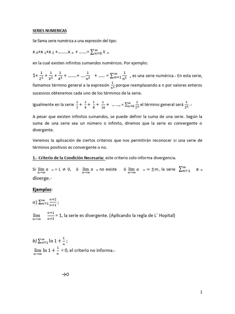 Series numéricas teoría y práctica | PDF | Series (Matemáticas ...