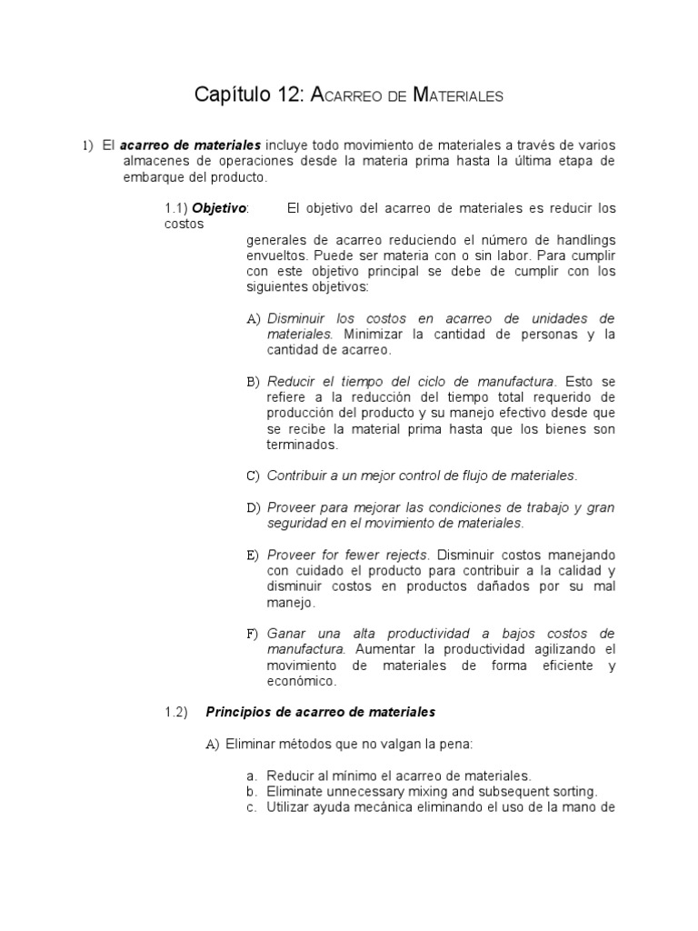 Acarreo de Materiales: Principios y Equipos | PDF | Movimiento (física ...
