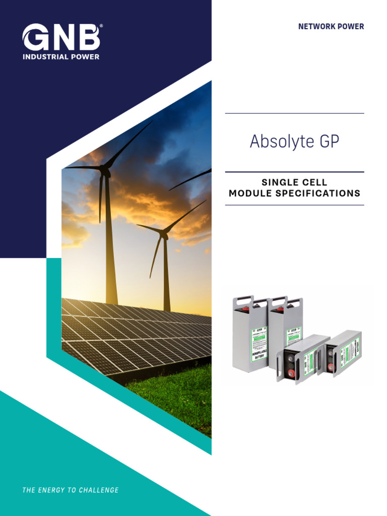 GB5123 Stryten Absolyte GP Single Cell Module Specification B | PDF | Electricity | Electrical ...