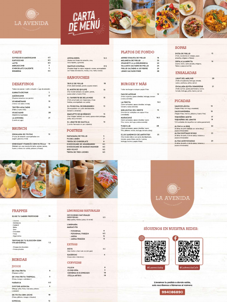 Carta La Avenida | PDF | Comida y bebida | Alimentos