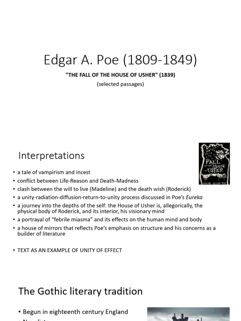1 Poe The Fall of He House of Usher Quotations | PDF | Gothic Fiction ...