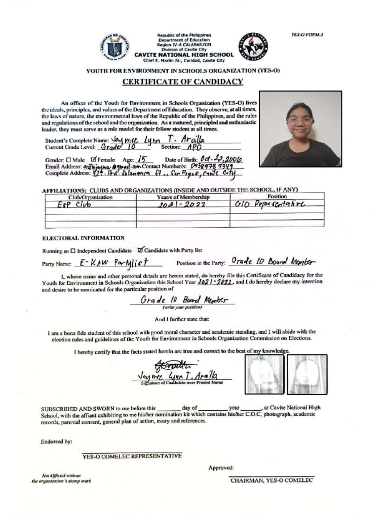 E-Kaw - Jaymee Lynn T. Arcilla - g10 Board Member - Certificate of ...