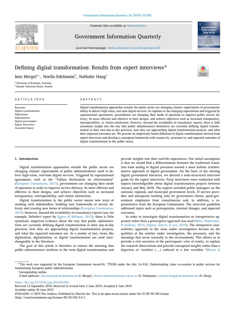 Defining Digital Transformation Results From Expert Interviews | PDF ...