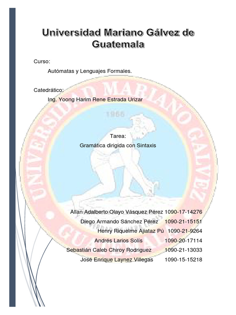 Gramática dirigida con Sintaxis | PDF | Lenguaje de programación ...