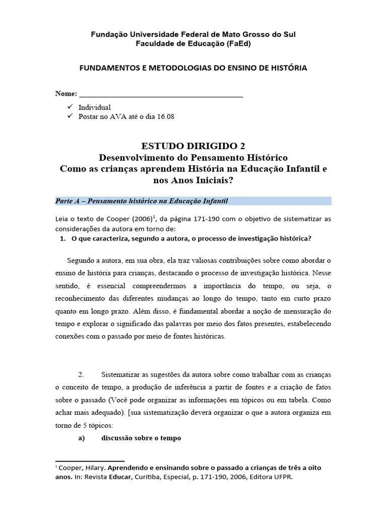 Estudo Dirigido 2 - Fmeh | PDF