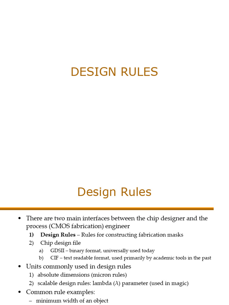 Design Rules | PDF | Integrated Circuit | Physical Sciences