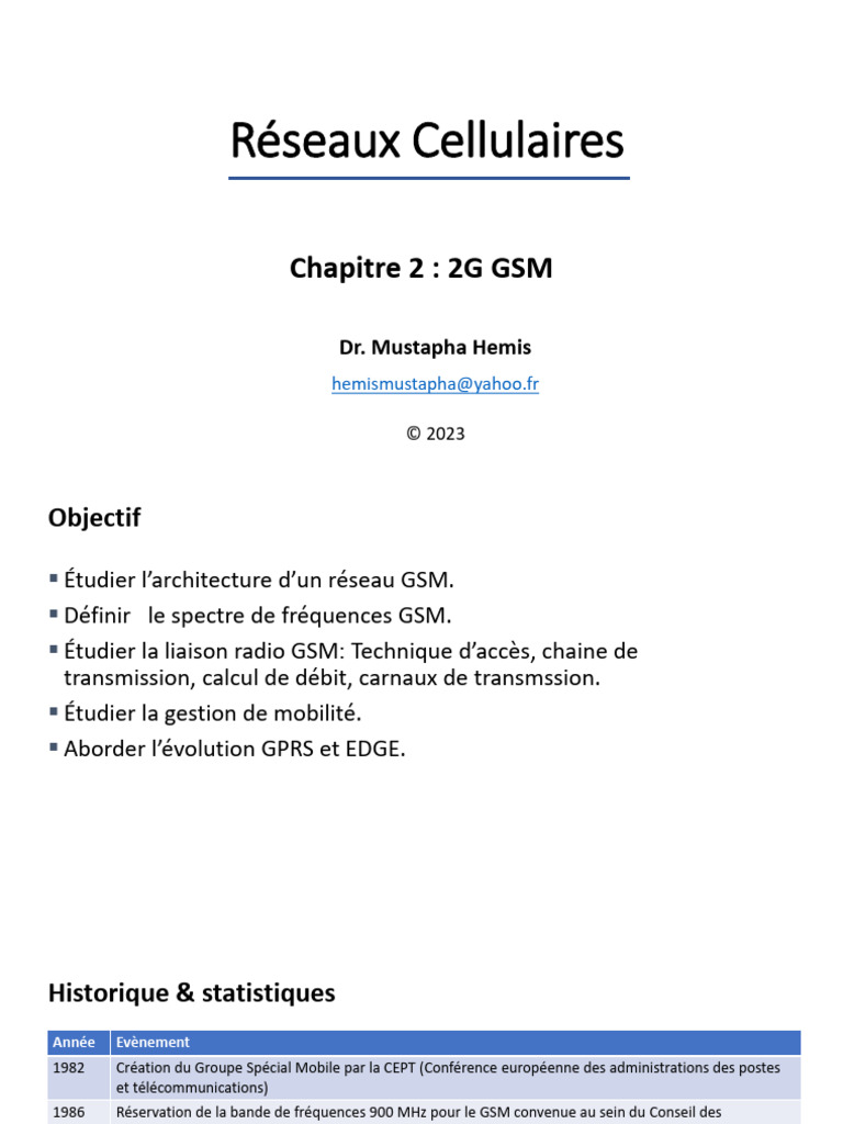 Chapitre 2 - 2G GSM | PDF