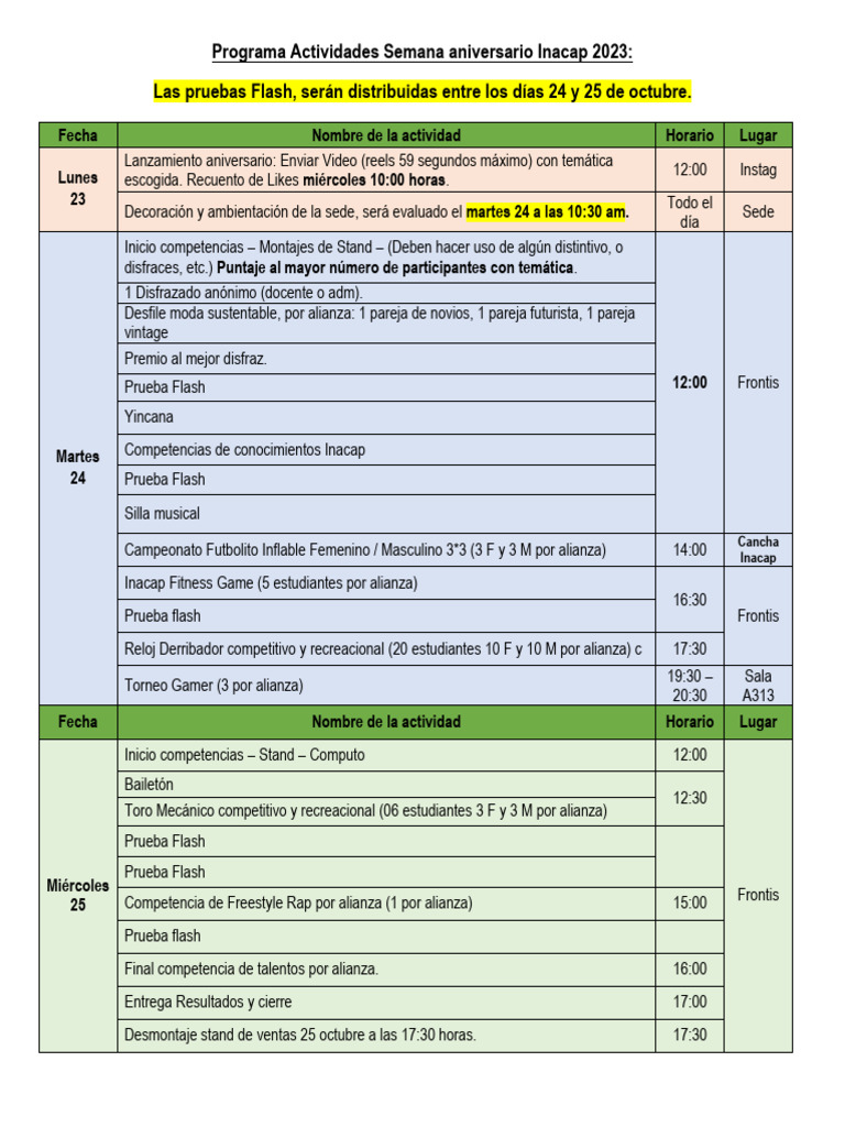 Programa Aniversario | PDF