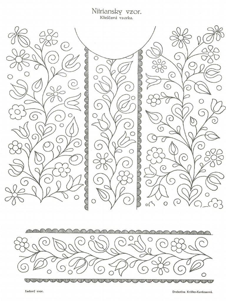 Predlohy A Ľudové Vzory Na Vyšívanie Nitriansky Vzor Kliescava Vzorka ...